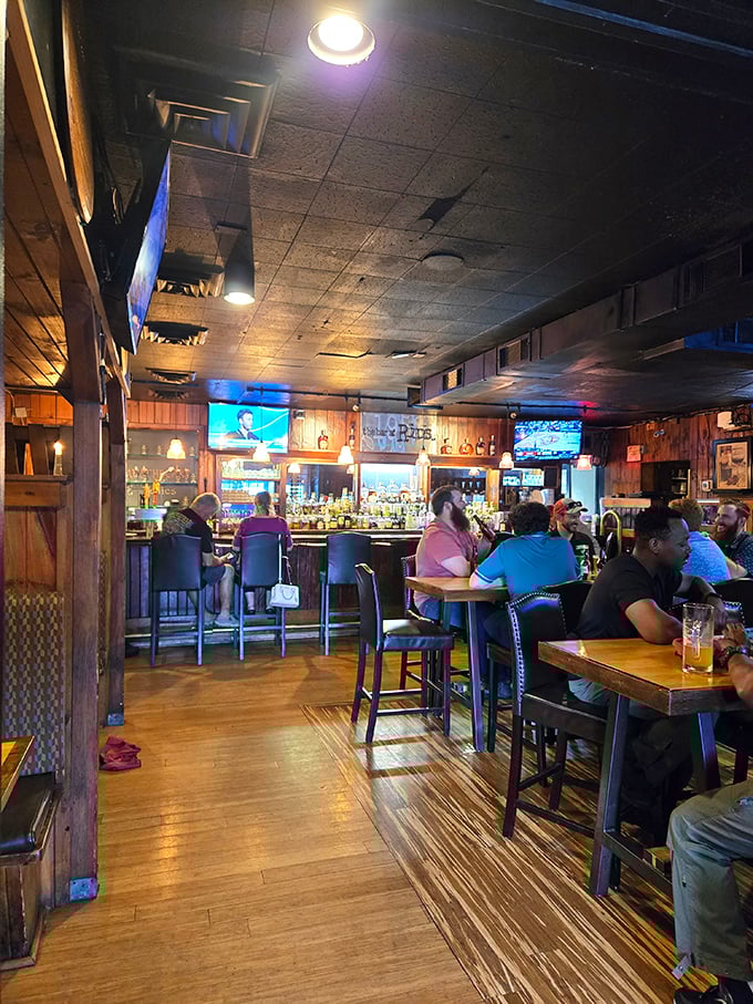 The bar area buzzes with the energy of a place where everybody might not know your name yet, but they're willing to learn.