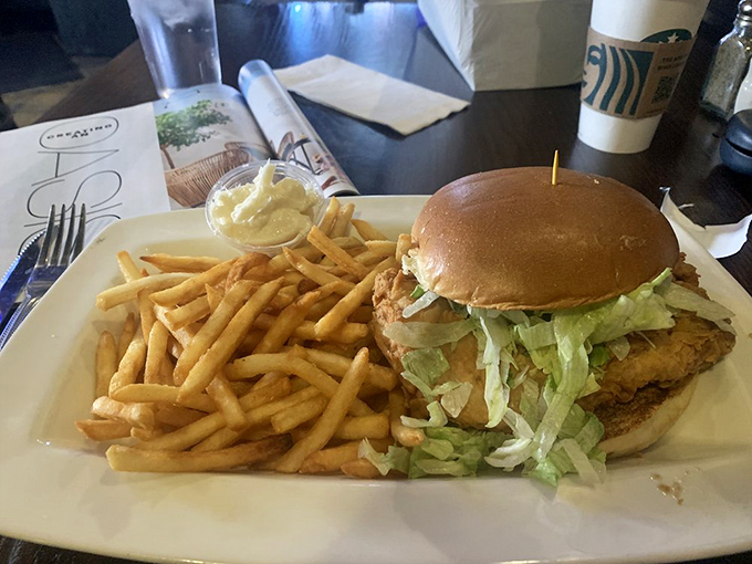 This burger and fries combo reminds us that simplicity done right is the ultimate sophistication, even in a pub known for British classics.