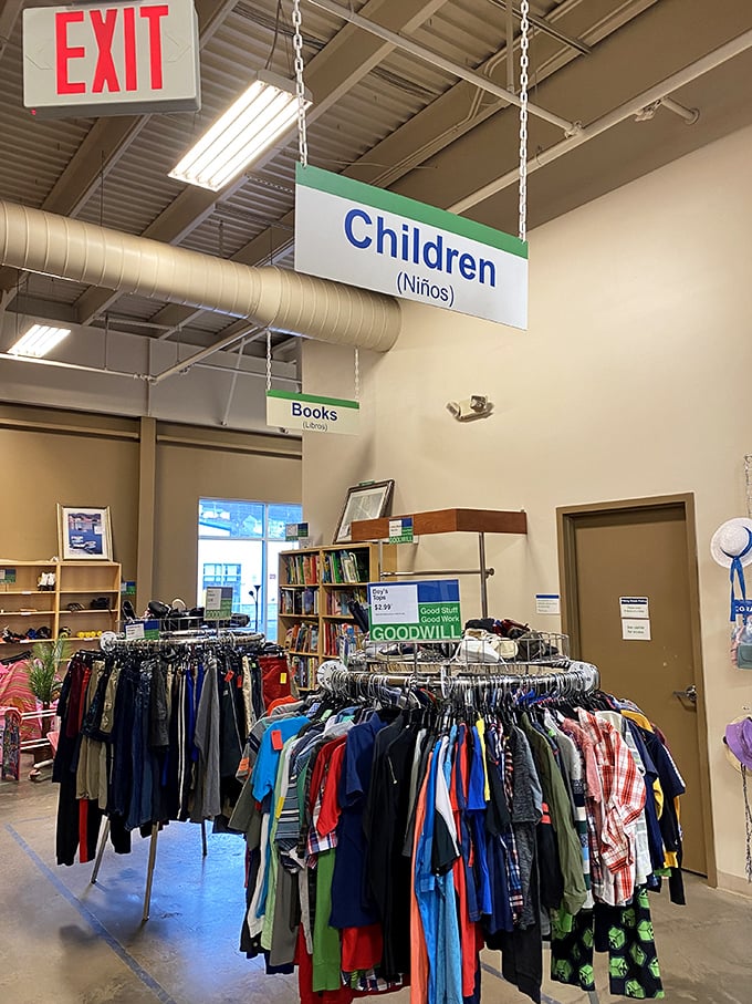 The children's department: where growing families stretch their dollars and kids find "new-to-them" wardrobes without breaking the bank.