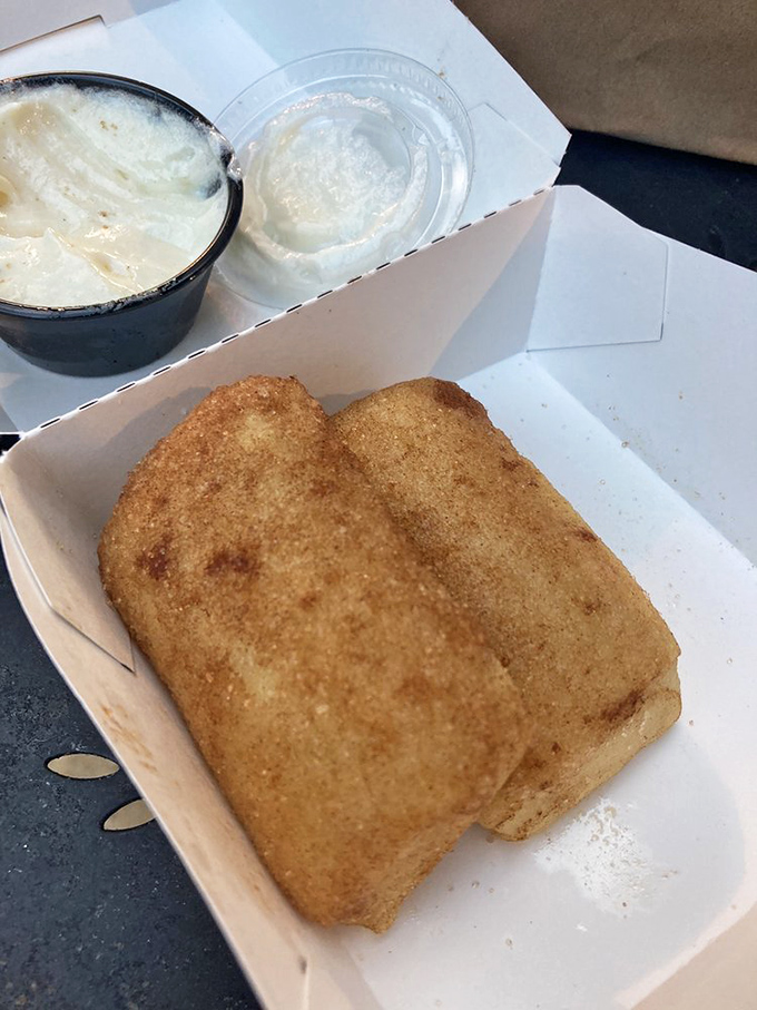 Cinnamon sticks that make French toast look underdressed. These golden-brown beauties are what breakfast aspires to be when it grows up.