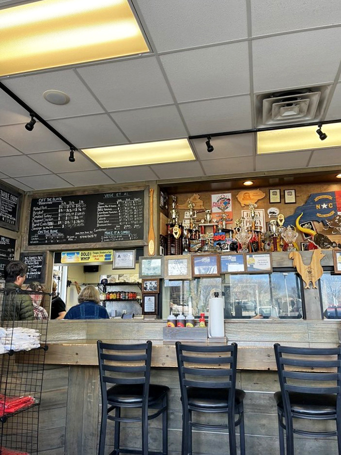 Counter seating that puts you close enough to the action to hear the sizzle and smell tomorrow's leftovers (if there are any).