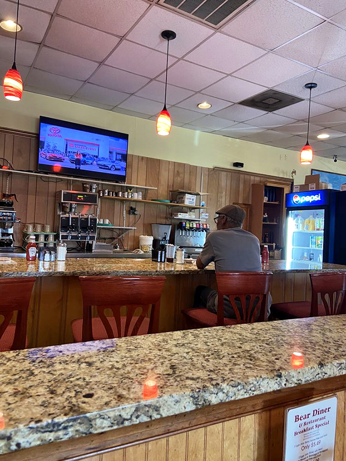 Counter seating: where solo diners become regulars, and regulars become family&mdash;one cup of coffee at a time.