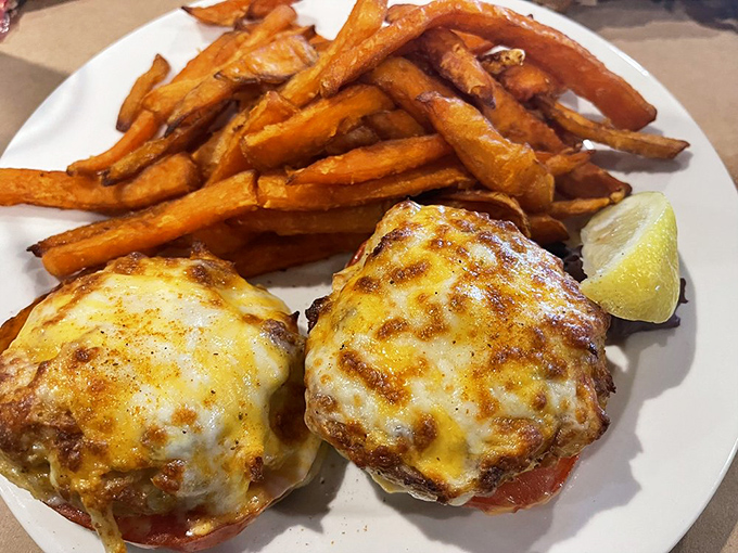 These golden-brown crab melts with sweet potato fries aren't just lunch&mdash;they're the comfort food equivalent of a warm hug from the Chesapeake Bay.