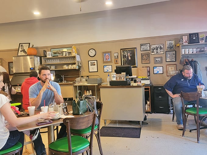 The breakfast ballet in full swing &ndash; servers navigating between tables as diners engage in the sacred morning ritual of coffee and conversation.