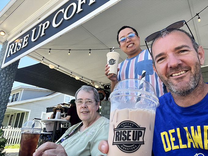 Coffee brings people together&mdash;three generations of smiles proving that Rise Up creates more than just beverages.