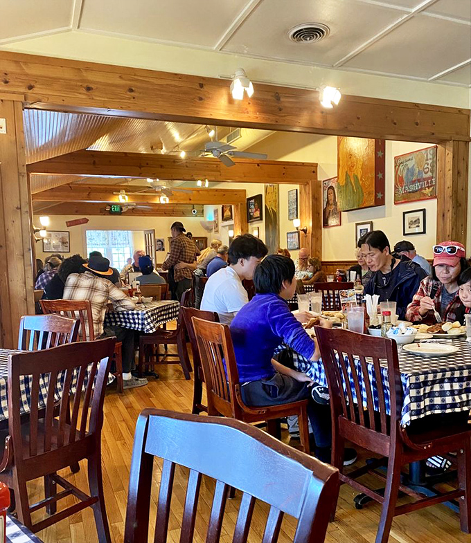 A dining room filled with the beautiful symphony of clinking forks, conversation, and the occasional "mmm" that needs no translation.