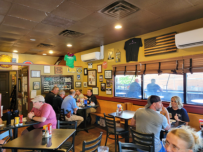 A dining room filled with regulars who come for the food but stay for the atmosphere. Tables of folks making memories over shared appetizers.