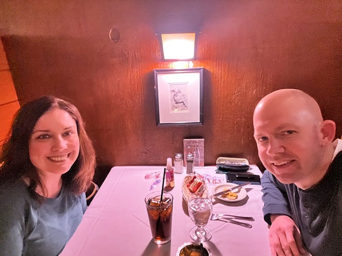 Happy diners enjoying that uniquely content moment when excellent food, good company, and the perfect ambiance all intersect in culinary harmony.