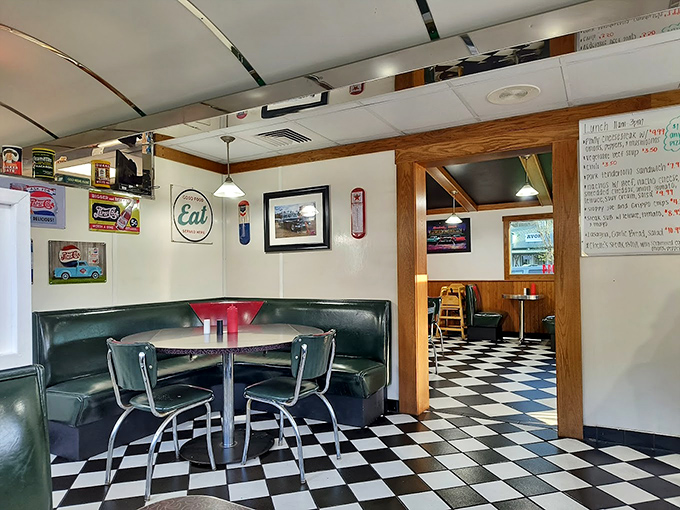 The booth seating isn't just comfortable&mdash;it's a front-row ticket to the greatest show on earth: American diner culture in its natural habitat.