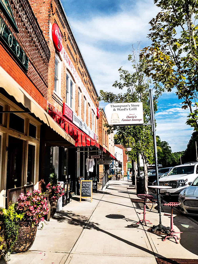 Strolling down Saluda's sidewalks feels like walking through a movie set where everyone got the memo about perfect small-town aesthetics.