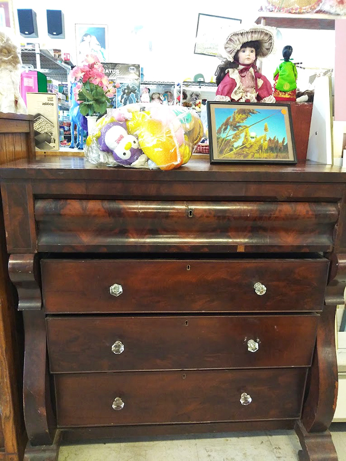This Empire-style dresser isn't just furniture&mdash;it's a time machine with drawers. Just imagine the secrets those crystal knobs have turned.