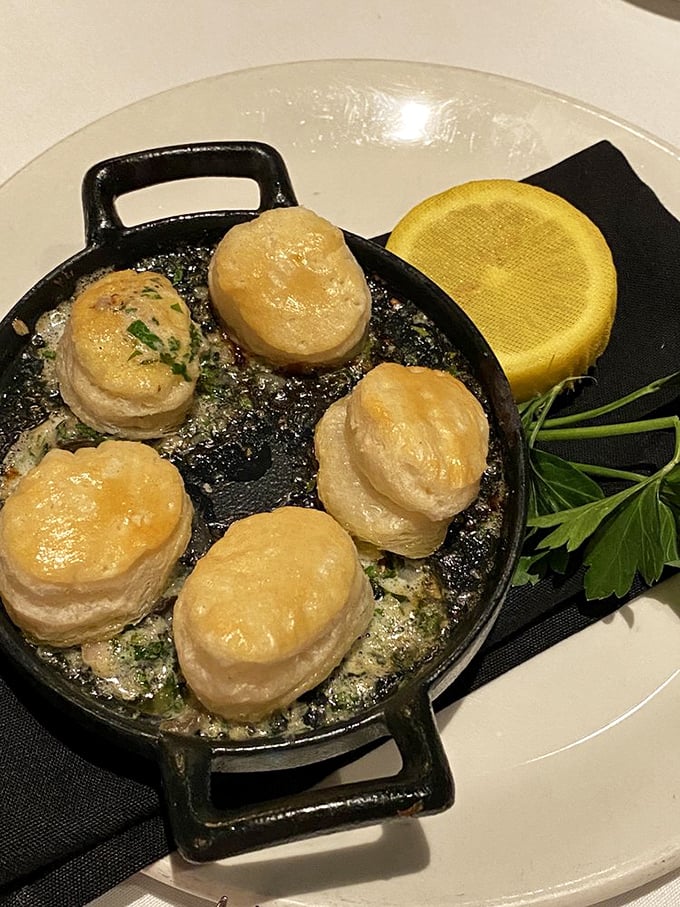 Escargot swimming in buttery, garlicky goodness&mdash;the kind of dish that makes you wonder why snails aren't on more American dinner tables.