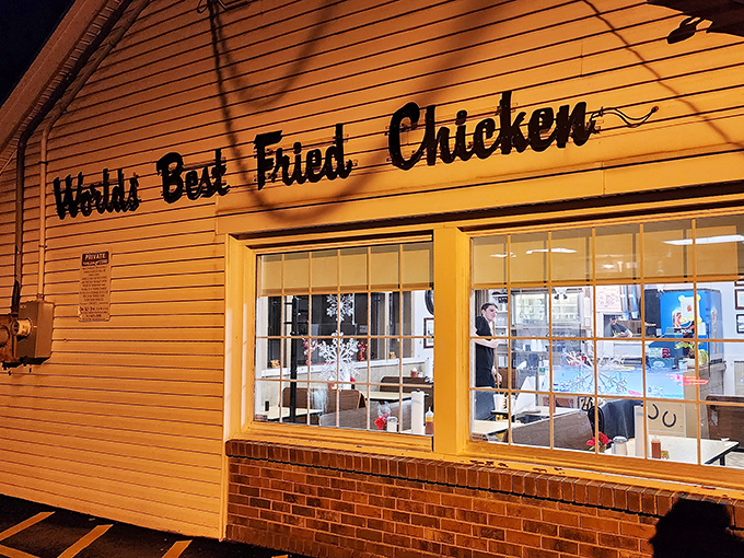 At night, this sign glows like a beacon of hope for the hungry. Follow it like sailors following the North Star.