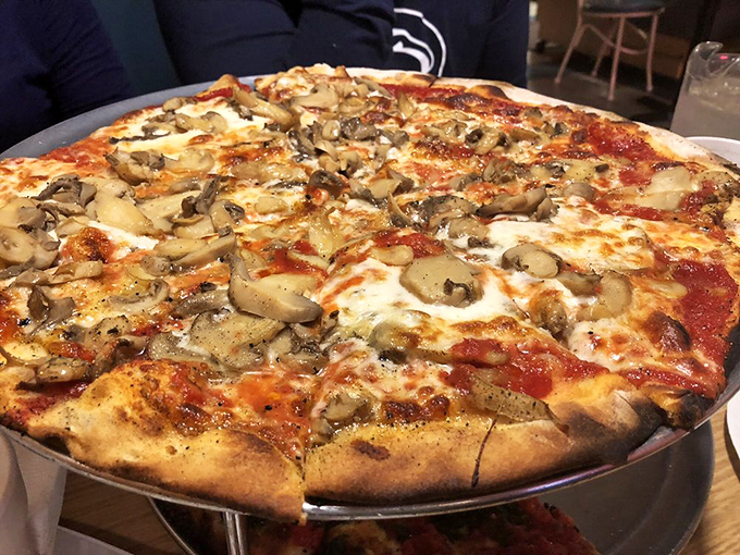 The mushroom pie showcases fungi in their highest calling&mdash;scattered across perfectly charred dough and melted cheese.