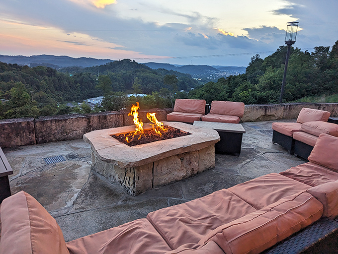 The outdoor patio offers mountain views and fire pit warmth&mdash;nature's perfect digestif after a meal that deserves contemplation.