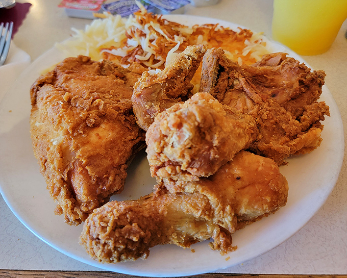 Fried chicken that makes you question why you ever order anything else. Golden, crispy, and utterly unapologetic about its deliciousness.