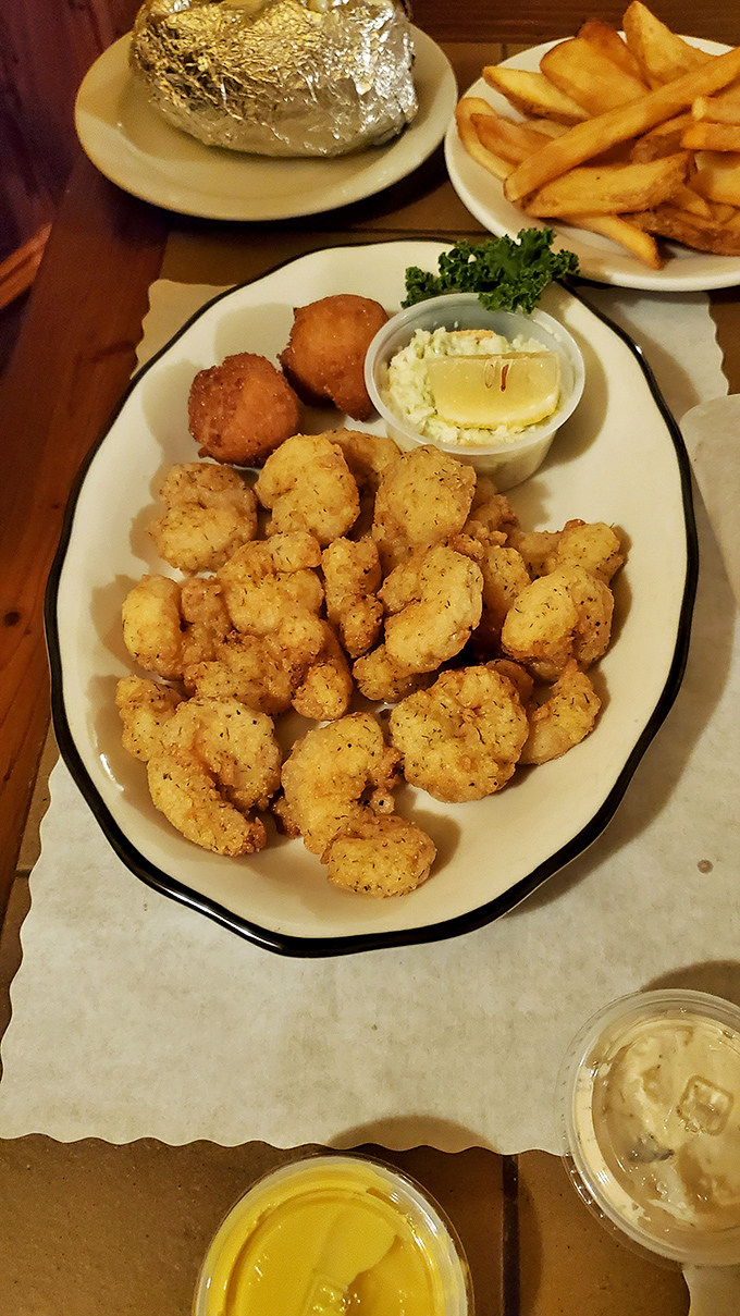 These golden-fried shrimp have that perfect crunch-to-tenderness ratio. The type of appetizer that makes you reconsider your main course decision.