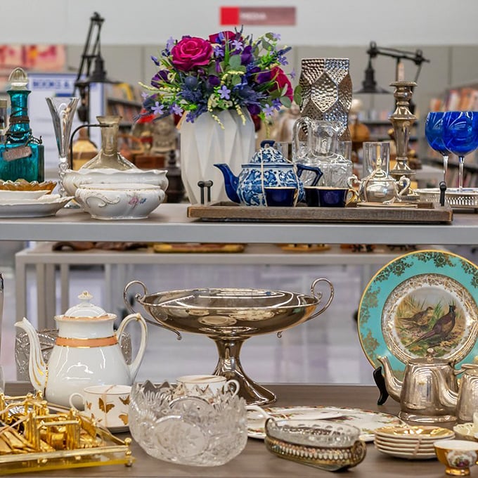 Teapots, crystal, and decorative plates that would make your grandmother swoon. Downton Abbey elegance without the inheritance required.