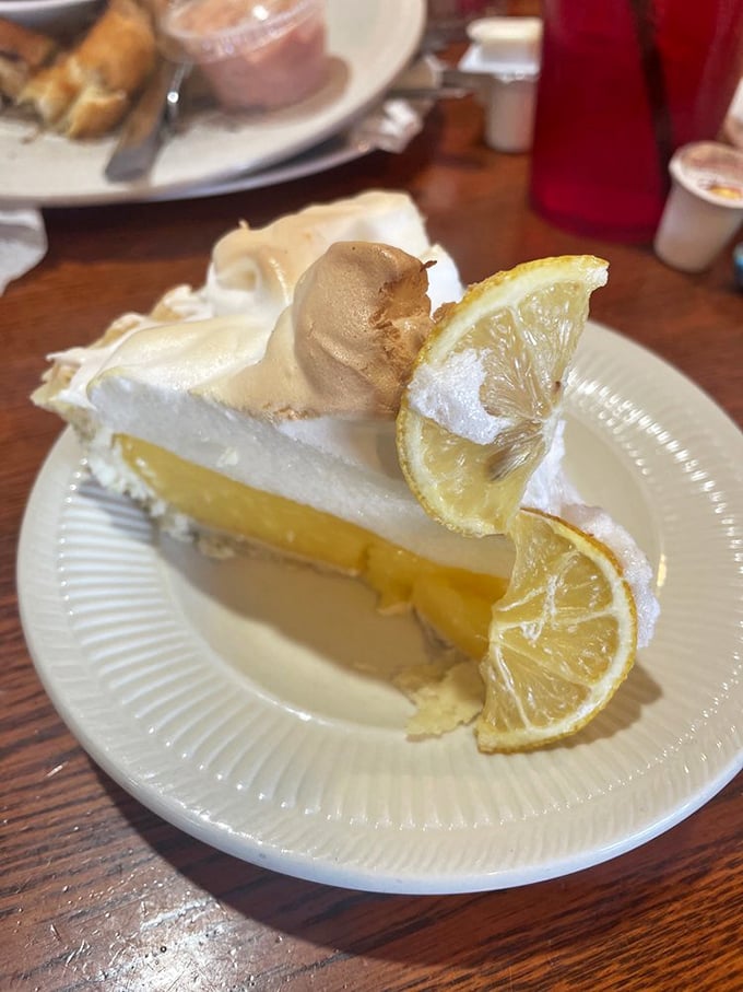 Lemon meringue pie with peaks so perfect they deserve their own mountain range name. The Meringue Everest of Staunton, perhaps?