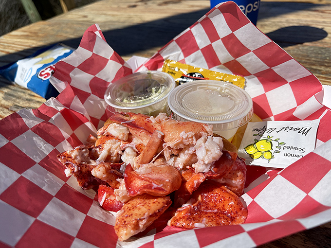 This isn't just a lobster roll&mdash;it's summer vacation in edible form, nestled in a checkered paper boat of happiness.