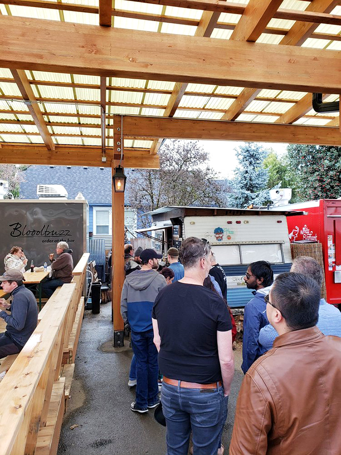 The pilgrimage to great barbecue is a time-honored tradition. These Portland faithful understand that patience is part of the experience.