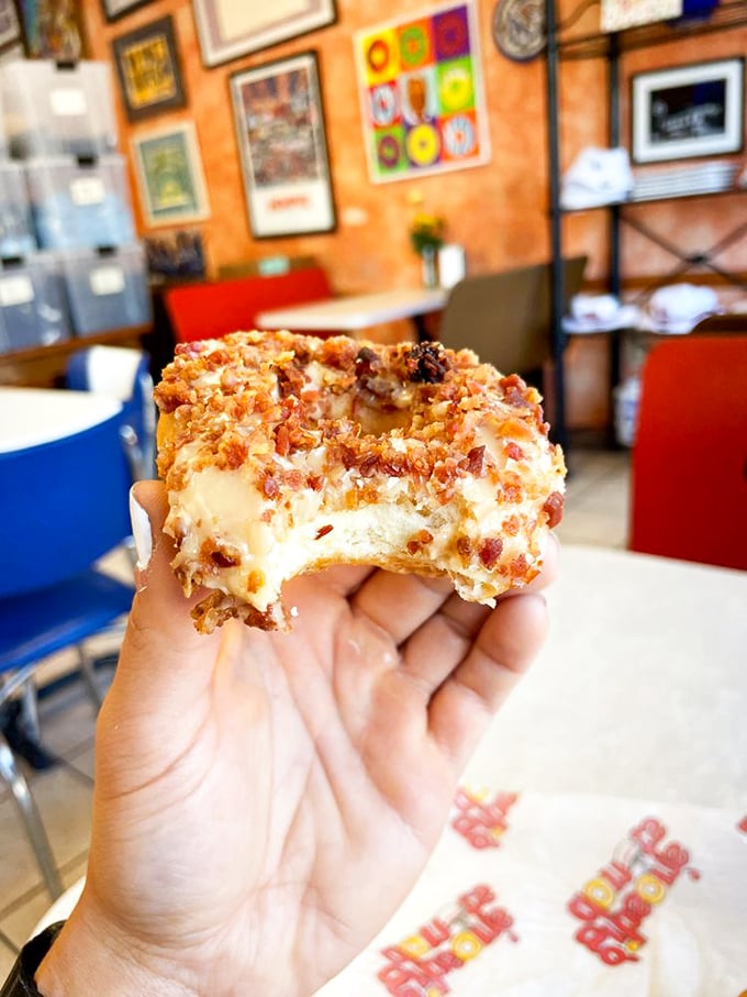 Behold the maple bacon donut&mdash;where breakfast's greatest hits collaborate on a greatest hit of their own, creating sweet-savory harmony in every bite.