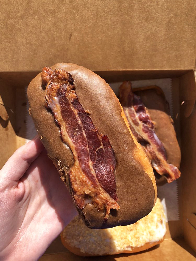 The legendary maple bacon donut in all its glory&mdash;where breakfast foods collide in a marriage so perfect, it should have its own reality show.