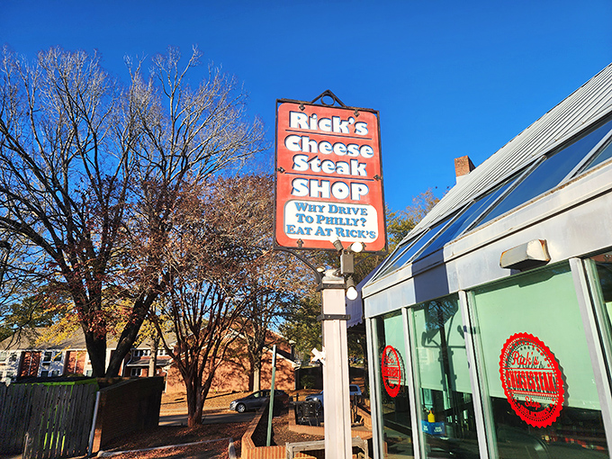 That sign against the blue Virginia sky is like a lighthouse for the hungry. Some landmarks guide ships; the best ones guide appetites.