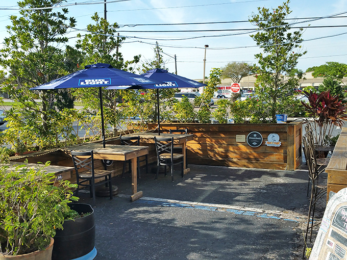 An outdoor oasis where Florida sunshine meets British charm. Fish and chips al fresco? Don't mind if we do!