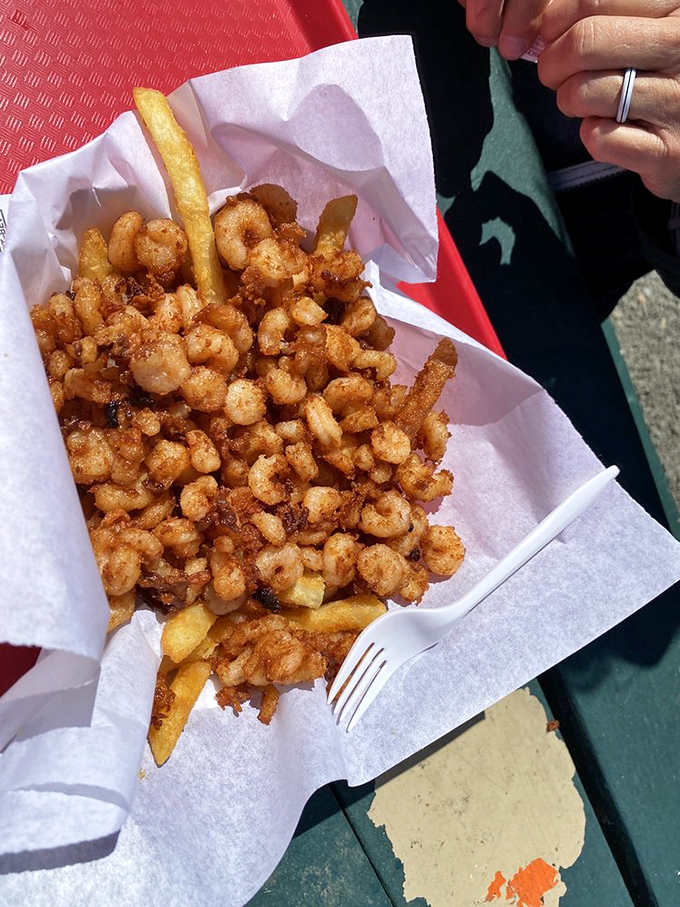 Popcorn shrimp that puts movie theater snacks to shame. Each bite-sized morsel is a tiny seafood celebration.