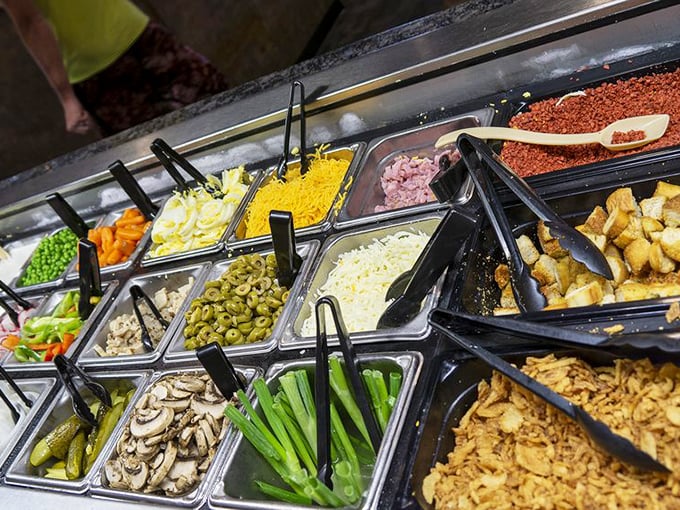 The salad bar&mdash;that magnificent compromise where health-consciousness meets Midwestern generosity in perfect harmony.