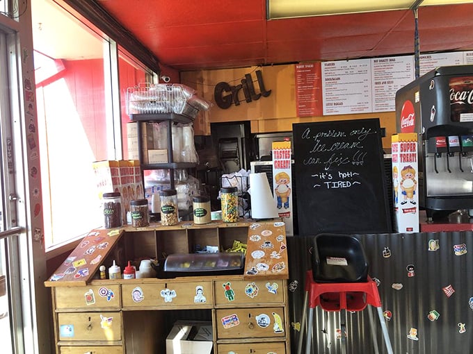 Behind this humble counter, culinary magic happens without fanfare &ndash; just skilled hands preparing food that speaks for itself without needing fancy introductions.