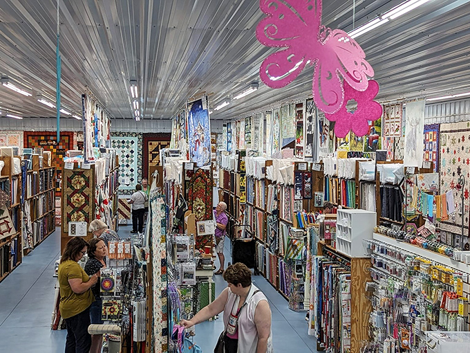 The fabric equivalent of a farmers' market, where shoppers browse with the same intensity as chefs selecting the perfect ingredients for a signature dish.