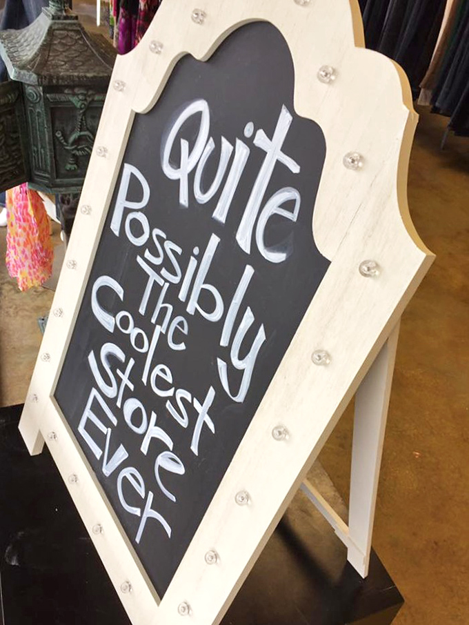 Quite possibly the coolest store ever—the sign doesn't lie, though modesty clearly isn't on the merchandise list.