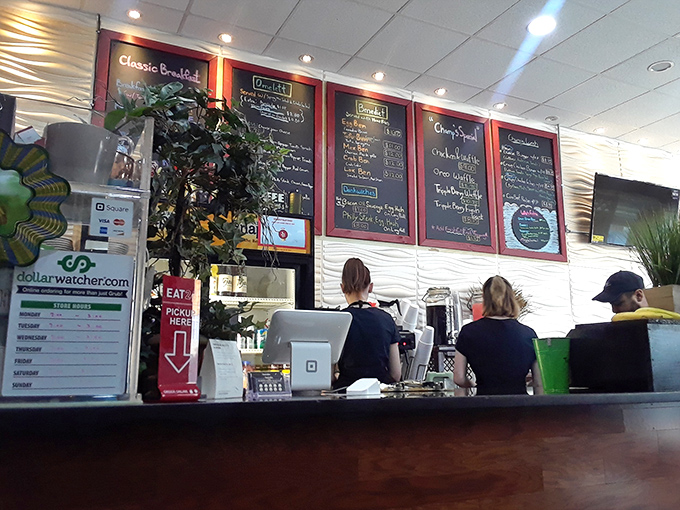 Behind the counter, where breakfast dreams come true and coffee cups are magically refilled before you even notice they're empty.