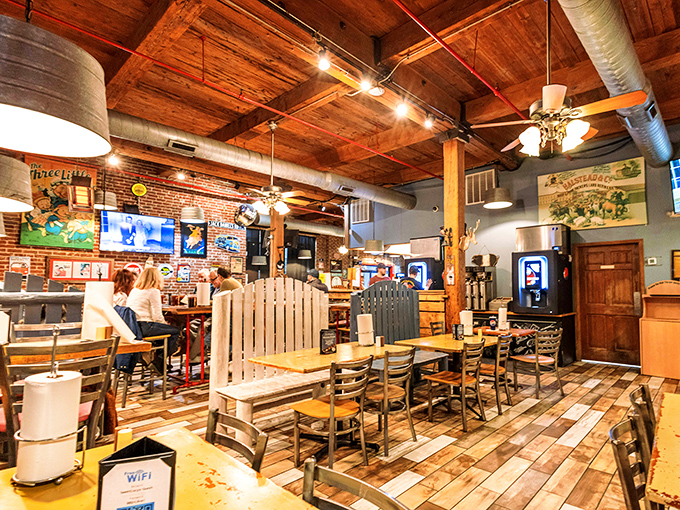 The bar area combines rustic charm with practical function &ndash; exactly where you want to perch while waiting for your barbecue bounty. 