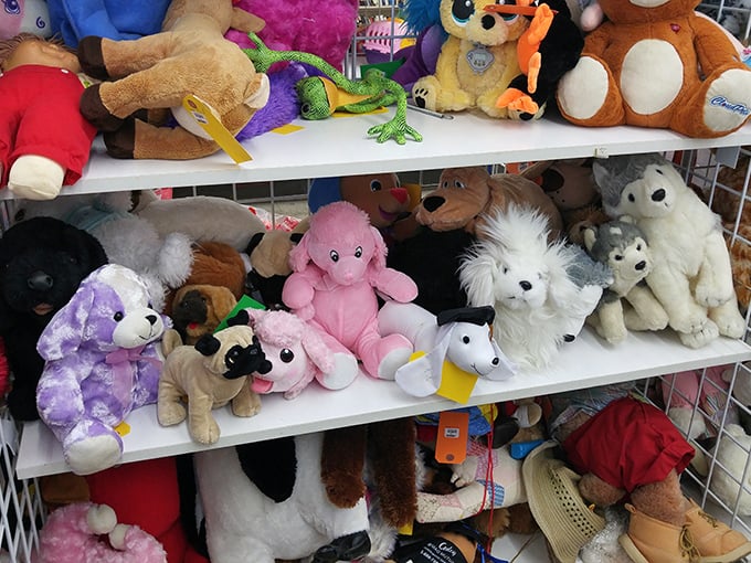 The stuffed animal section&mdash;where previously-loved teddy bears and puppies patiently wait for their next cuddle companion.