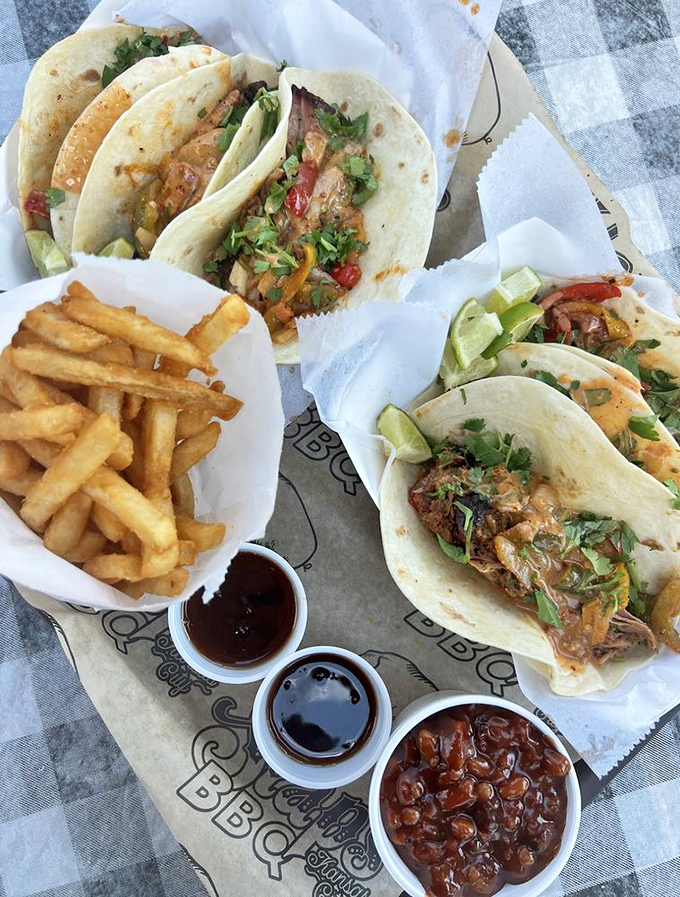 Barbecue tacos&mdash;proof that sometimes culinary cultures should absolutely cross borders and make beautiful, delicious babies together.