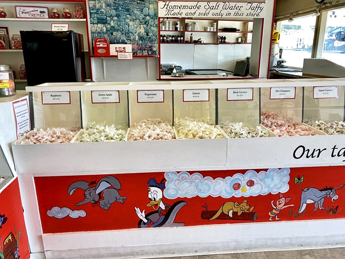 A rainbow of taffy possibilities stretches before you&mdash;each bin a different chapter in your personal sugar autobiography waiting to be written.