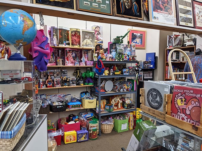Toy paradise! From Hulk figurines to vintage lunchboxes, this corner of childhood nostalgia makes adults suddenly remember Saturday morning cartoons.