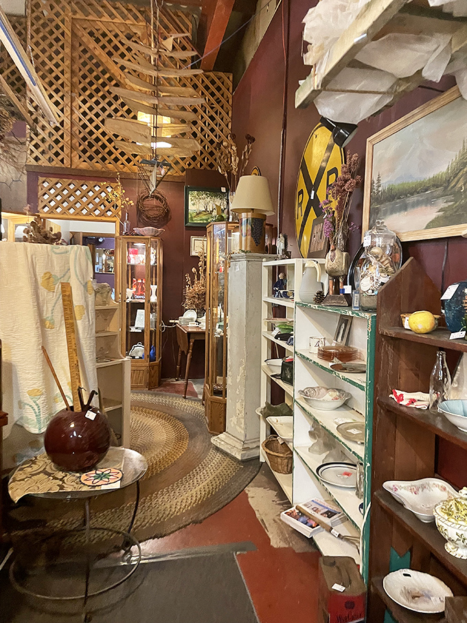 The postcard display—a rotating gallery of memories and messages. Before we had Instagram, we had these little rectangular time capsules.