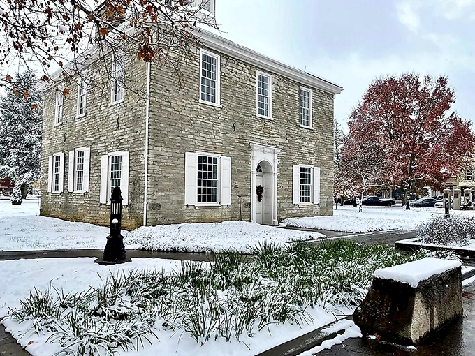 Winter blankets the Old Capitol in snow, creating a scene so perfectly Hoosier it could be the state's holiday card.