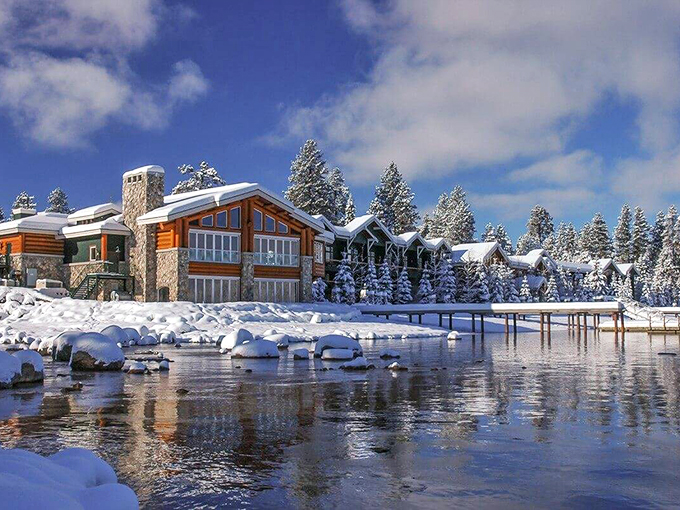 Shore Lodge in winter looks like the setting for a Hallmark movie&mdash;if Hallmark movies had exceptional food and legitimate cocktails.