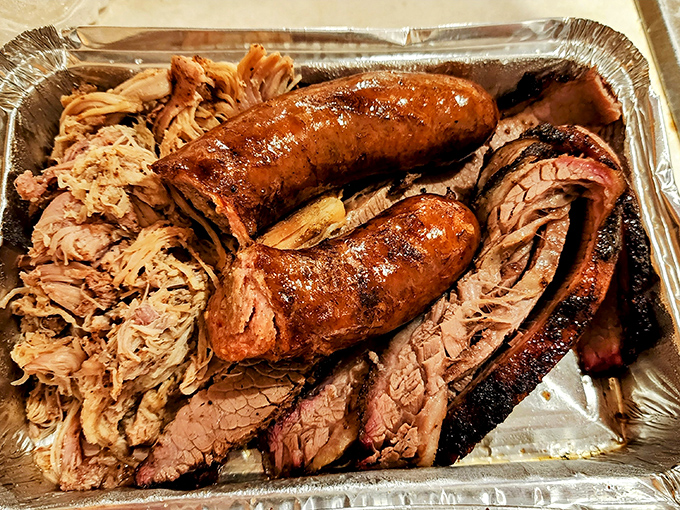 Meat lover's jackpot! This tray of smoky goodness is like a greatest hits album for your taste buds. Get ready to rock and roll!