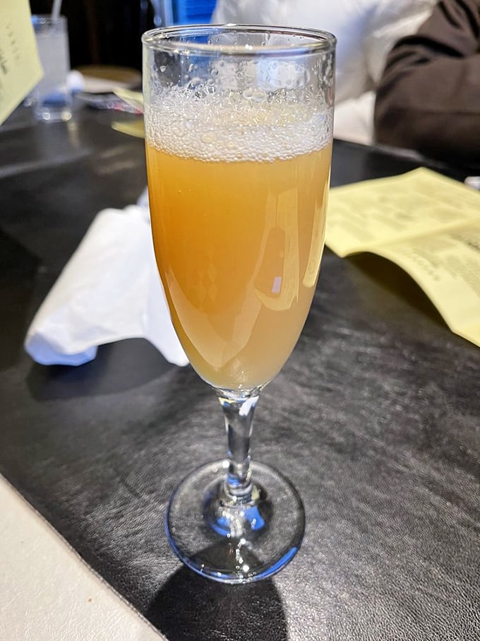A mimosa that says "Yes, it's technically morning, but let's make it special." Sunshine in a glass, with just enough sparkle to start the day right.