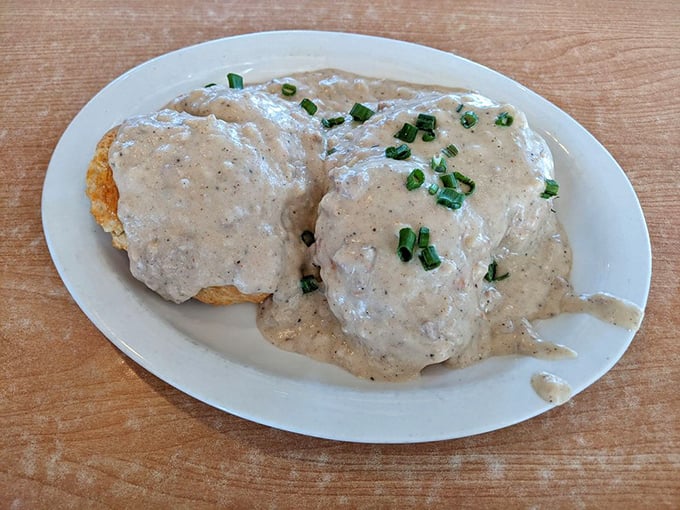 Biscuits swimming in peppery gravy like synchronized swimmers in a creamy pool&mdash;a performance worth the standing ovation your stomach will give.