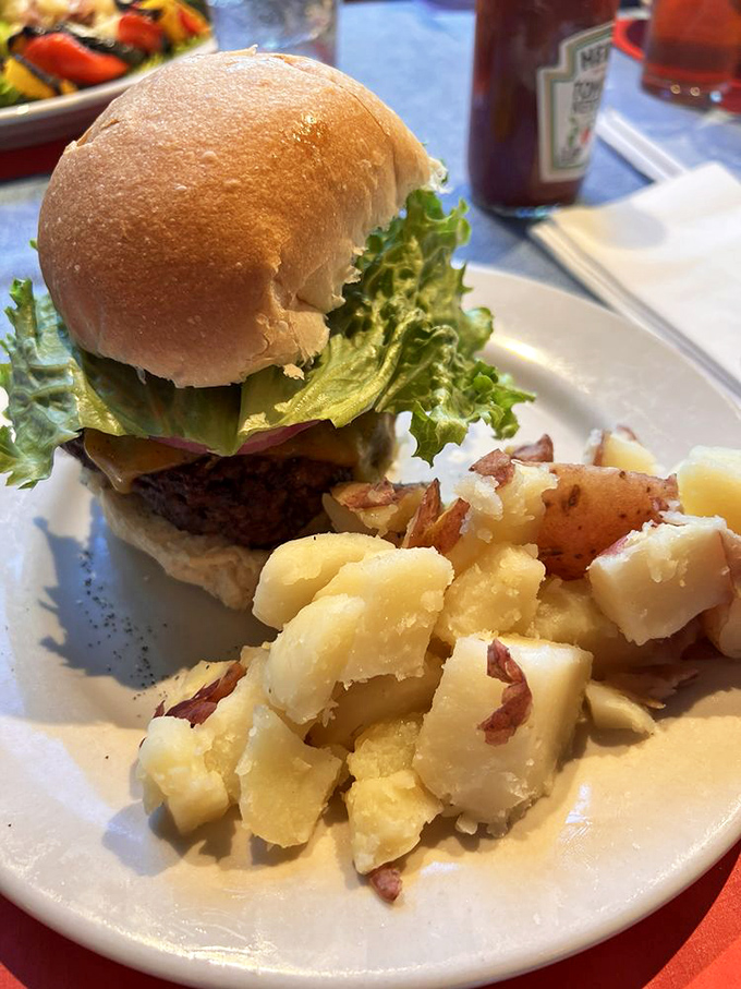 A burger so honest it could run for office. The cheese melts with such commitment it should be teaching seminars on dedication.