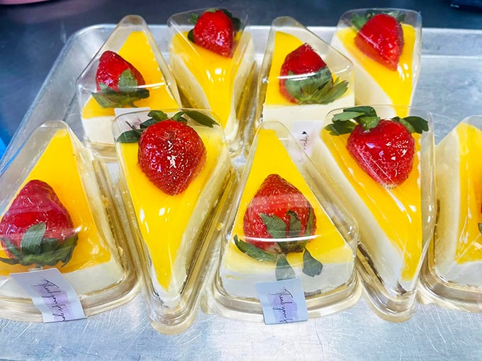 These cheesecake slices topped with perfect strawberries aren't just desserts&mdash;they're edible sunshine that brightens even the cloudiest Delaware day.