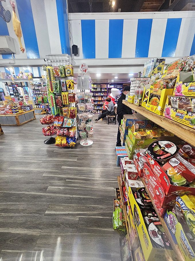 Strategic displays designed by people who understand that rational shopping behavior doesn't apply when nostalgia is involved. Brilliant marketing psychology at work.