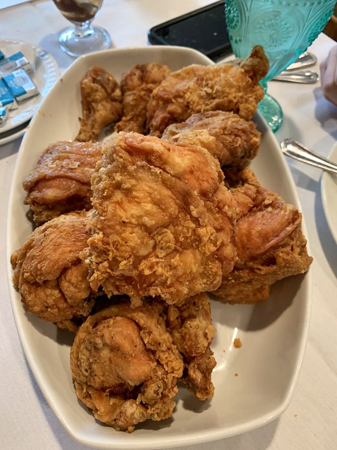 This isn't just fried chicken&mdash;it's edible artwork. The kind of plate that makes conversation stop and eyes widen with anticipation.